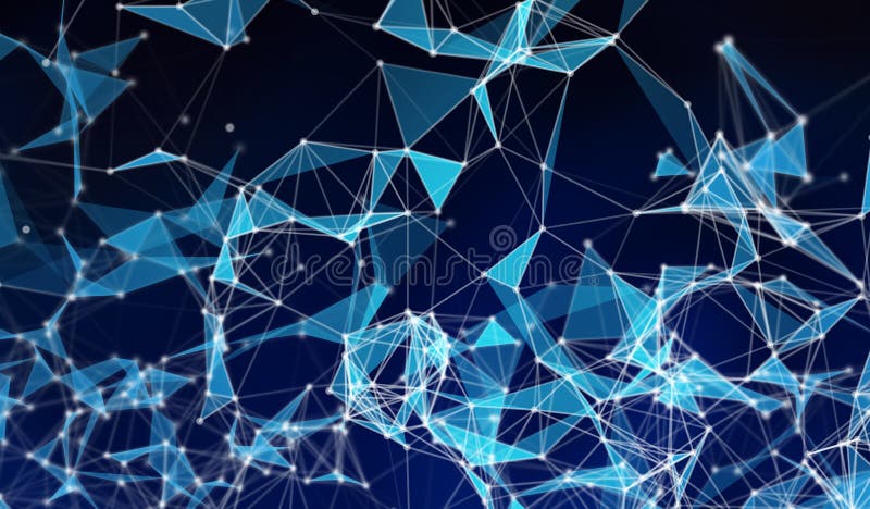 Digital-Daten Und Blaues Network Connection Dreieck Zeichnet Stock ...