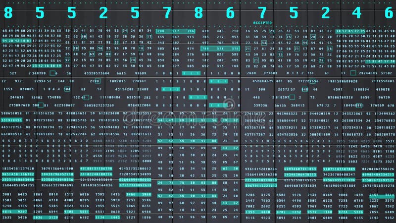Virtual Random Number Generator. Animation. Virtual Field with Neon ...