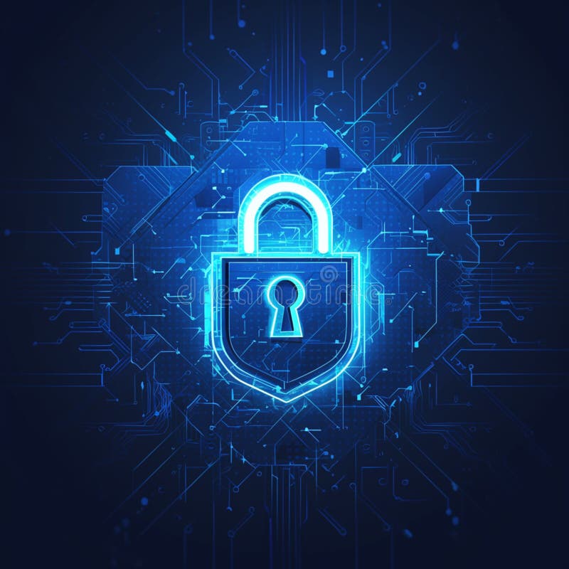 Digital Defense Padlock Symbolizes Cyber Security on Circuit Board ... Digital Defense Padlock Symbolizes Cyber Security on Circuit Board ...