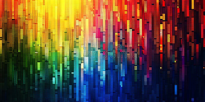 Digital Delight: Pixel Rainbow Background, Vibrant Pixel Spectrum ...