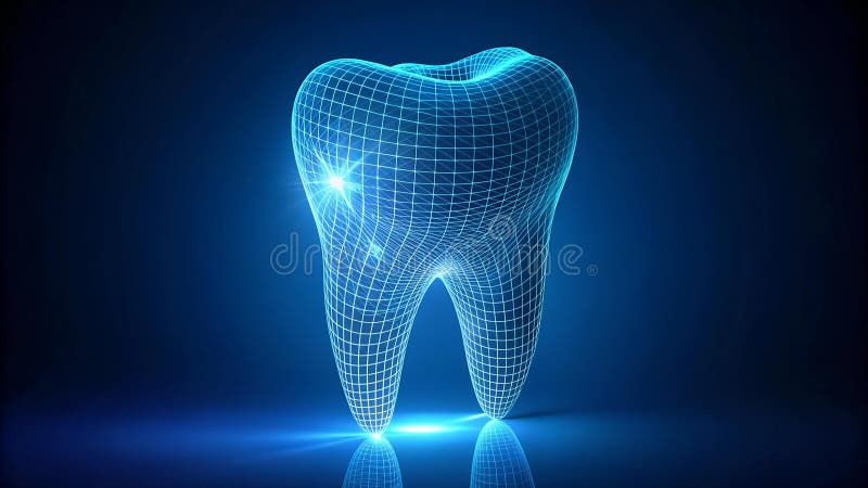 Digital Dental Anatomy a Wireframe Tooth Under a Microscope AI ...