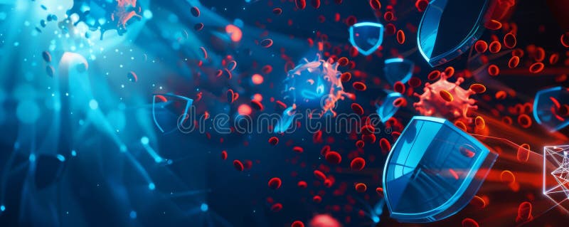 Digital Depiction of Cybersecurity with Protective Shields and Viruses ...