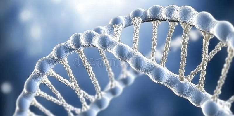 A Digital Depiction of the DNA Double Helix Set Against a Blue Backdrop ...