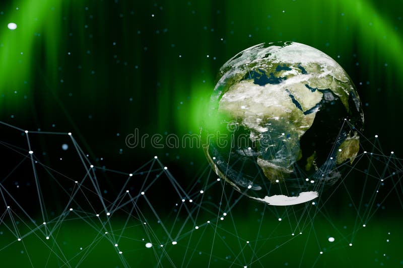 A Digital Depiction of Earth.Ecological Concept, Sustainable ...