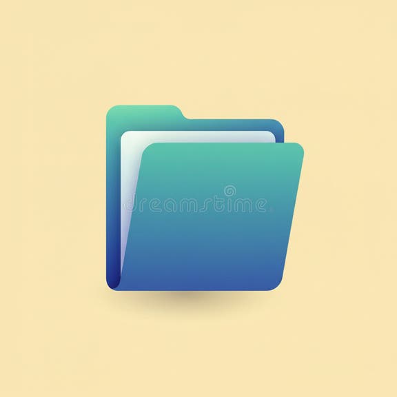 Digital Depiction of a Folder with a Gradient Blue and Green Color ...