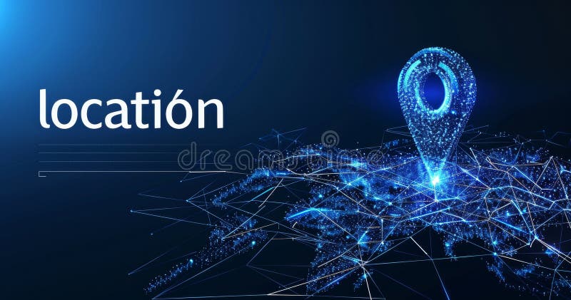 Digital Location Pin Glowing in a Network of Data Connections ...