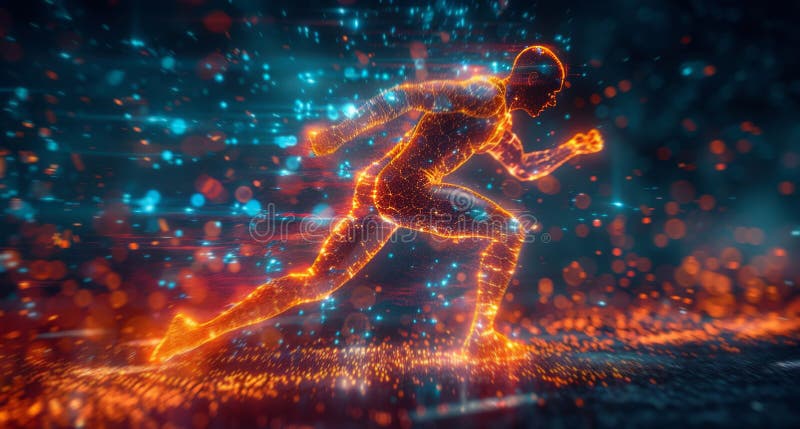 Digital Image of a Running Man Stock Photo - Image of running, physical ...