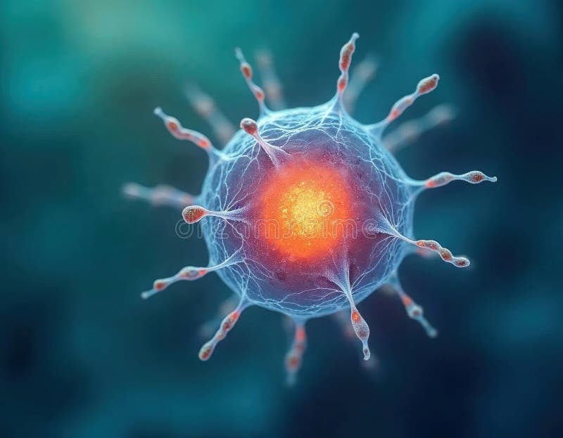 A Digital Depiction of a Viral Structure, Highlighting Its Central Core ...