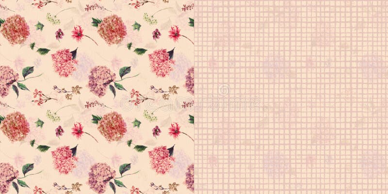 Digital Design Allover Top Bottom Flower Pattern Stock Illustration ...