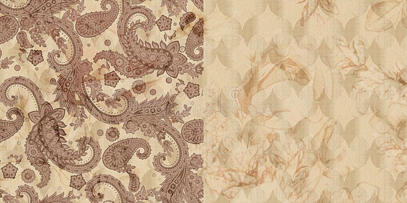 Digital Design Allover Top Bottom Flower Pattern Stock Illustration ...