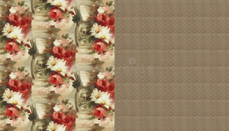 Digital Design Allover Top Bottom Flower Pattern Stock Illustration ...