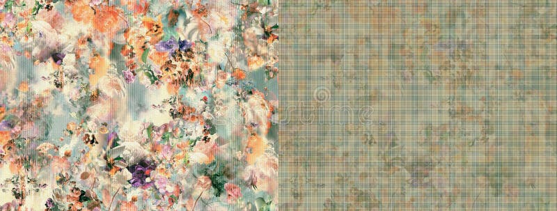 Digital Design Allover Top Bottom Flower Pattern Stock Illustration ...