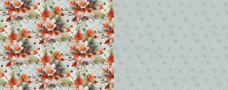 Digital Design Allover Top Bottom Flower Pattern Stock Illustration ...