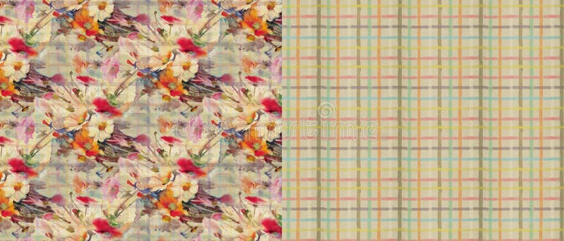 Digital Design Allover Top Bottom Flower Pattern Stock Illustration ...