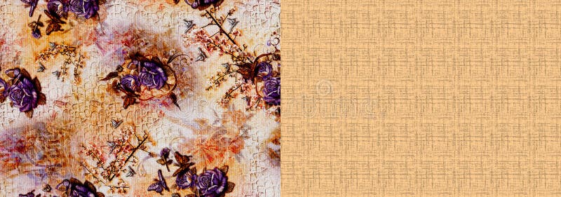 Digital Design Allover Top Bottom Flower Pattern Stock Illustration ...