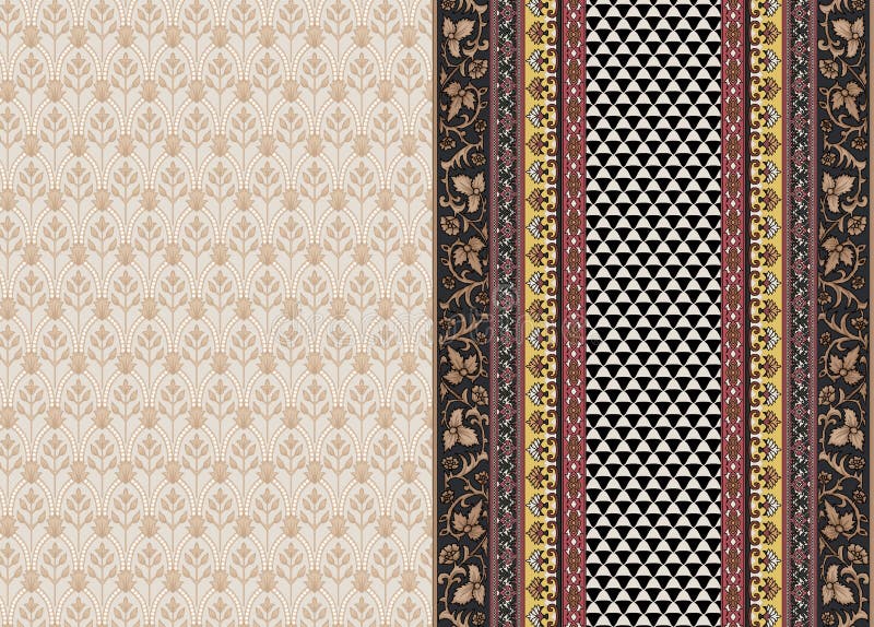 Digital Design and Ethnic Border in Digital Printing Stock Illustration ...