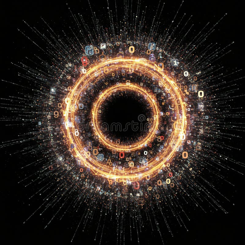 Concentric Illuminated Digital Rings Stock Illustrations – 614 ...