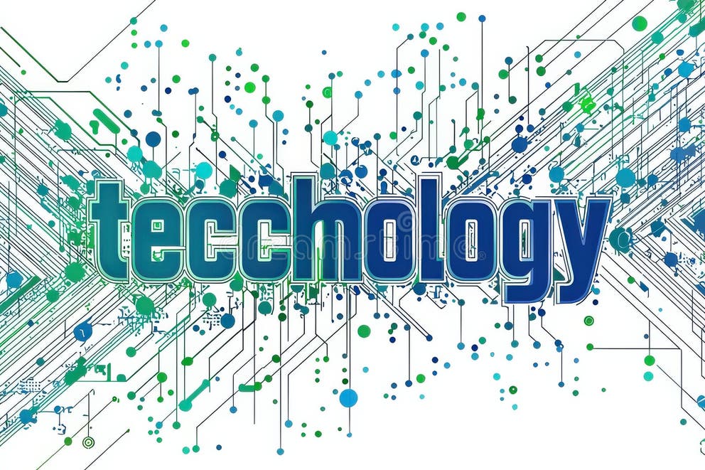 Futuristic Technology Theme with Digital Circuits and Glowing Text ...