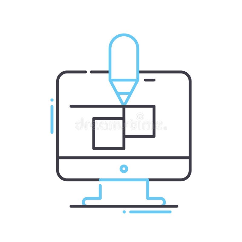 Digital Design Line Icon, Outline Symbol, Vector Illustration, Concept ...