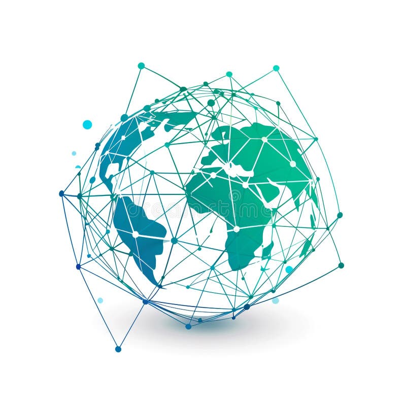 Stylized Digital Globe Logo Featuring Interconnected Elements: a Modern ...