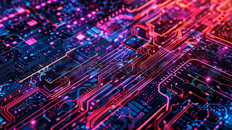 Digital Design Texture Resembling Pixelated AI Circuitry Patterns Stock ...