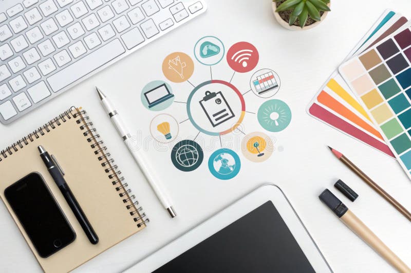 Digital Design Tools Layout Stock Illustration - Illustration of text ...