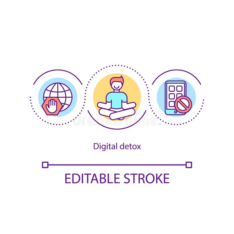 Digital detox concept icon stock vector. Illustration of drawing ...