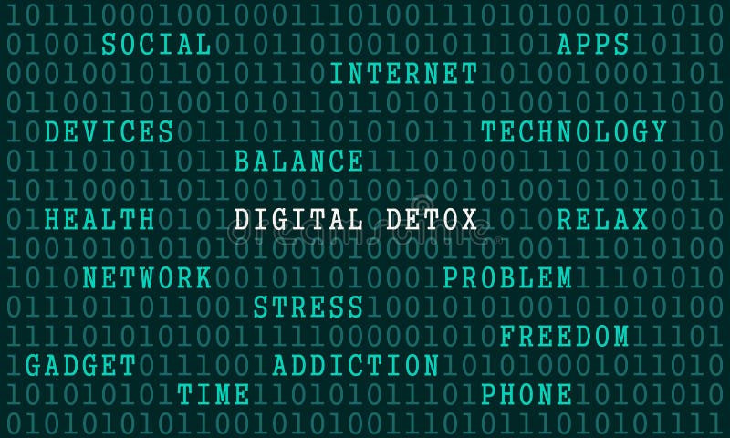 Digital Detox Concept Illustration. Addiction of Devices Stock Vector ...
