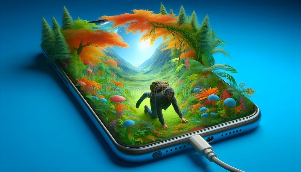 Digital Detox, Image is Generated Using AI Stock Image - Image of deep ...