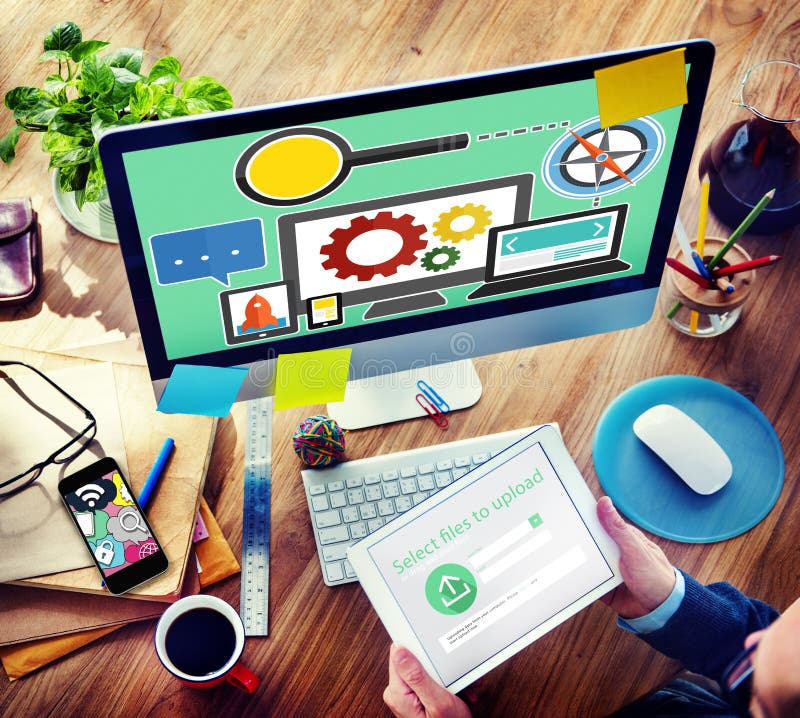 Digital Device Computer Connecting Internet Online Concept Stock Photo ...