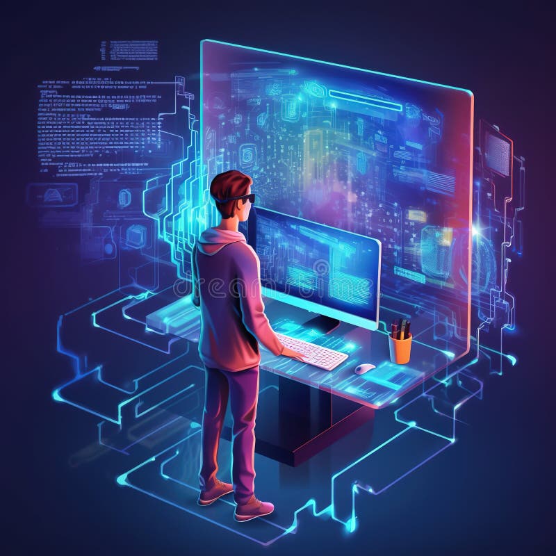 Digital Device Computer Connecting Internet Online Stock Illustration ...