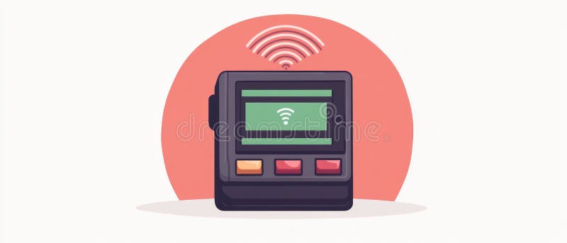 A Digital Device Featuring Buttons and a Wifi Symbol Highlights Its ...