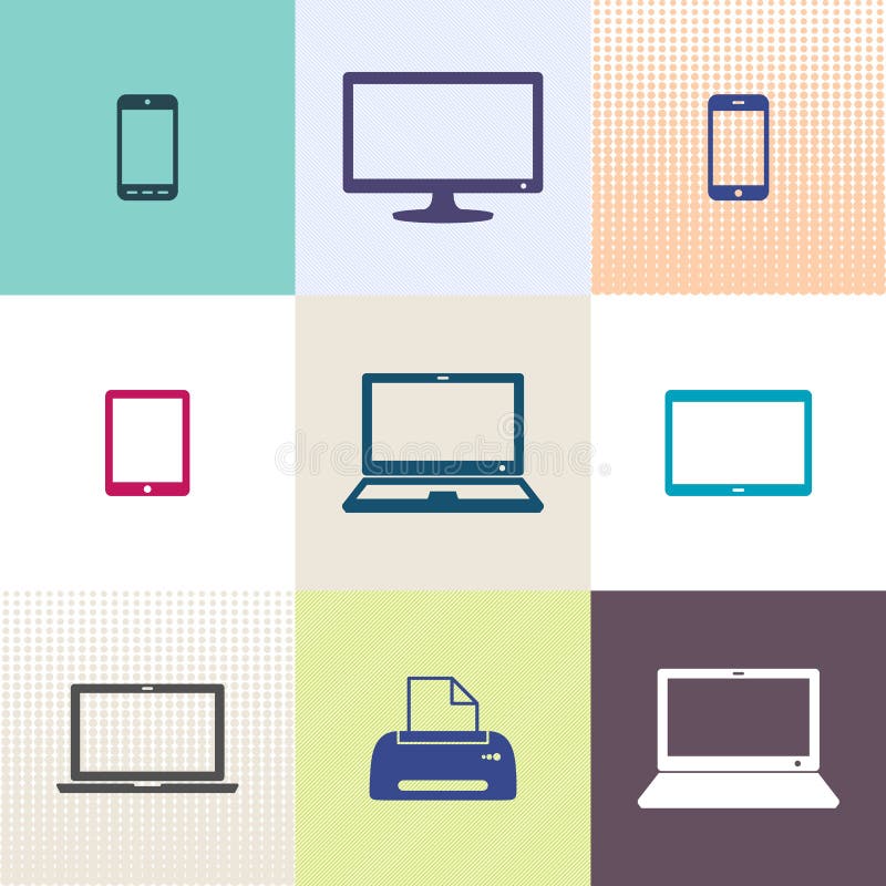 Digital Device Icons Collection Stock Vector - Illustration of ...