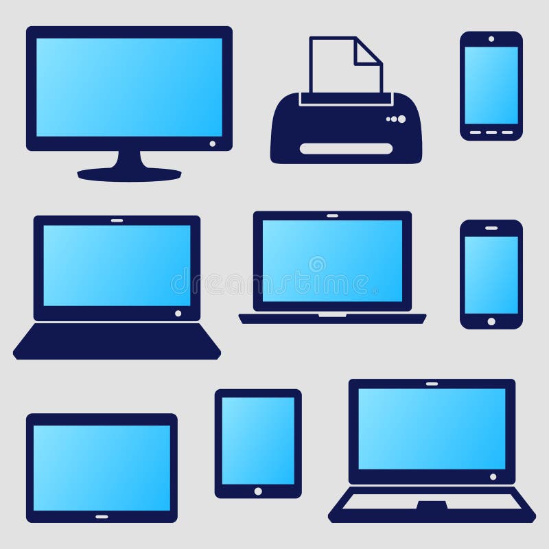 Digital Device Icons Collection Stock Vector - Illustration of personal ...