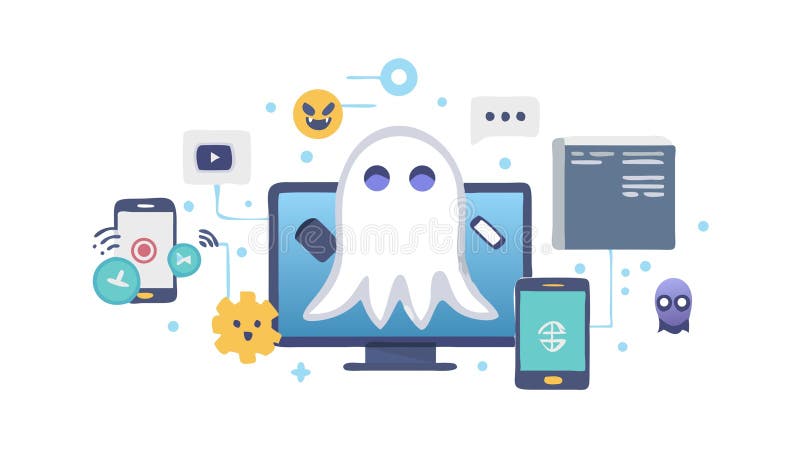 Digital Device Infection. Cybersecurity Threat Warning, Vector Design Generative AI Stock Vector ...