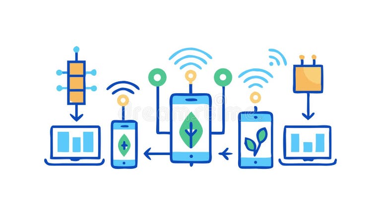 Digital Device Integration for Smart Home Management, Vector Design ...