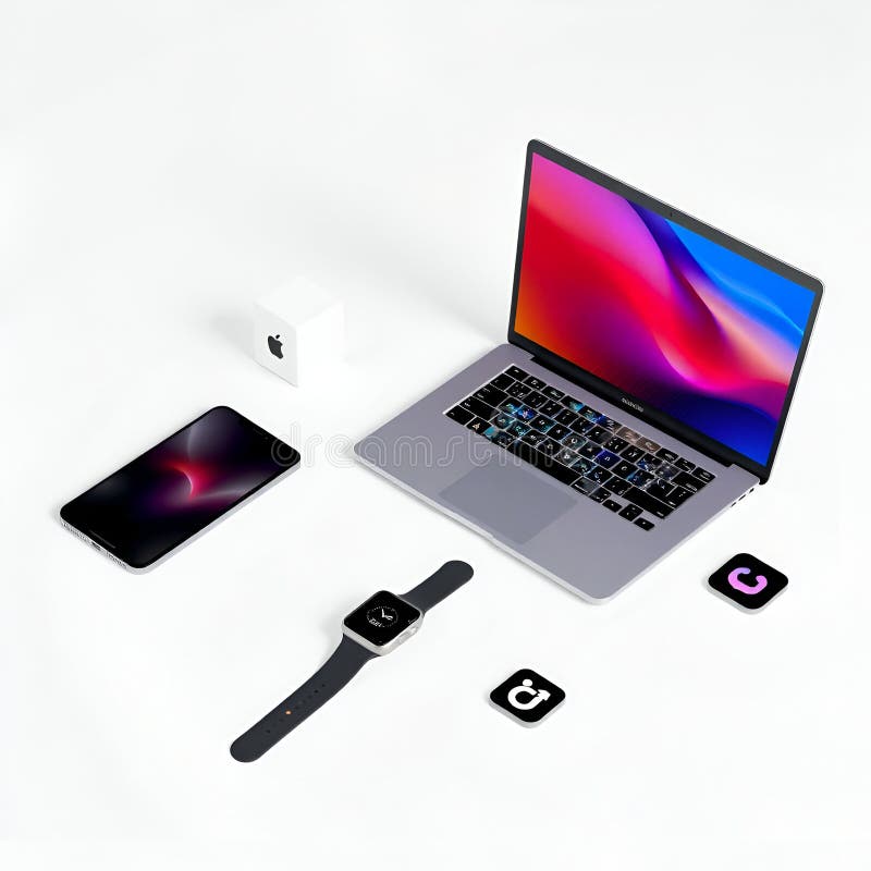 Digital device mockup set stock illustration. Illustration of concept ...