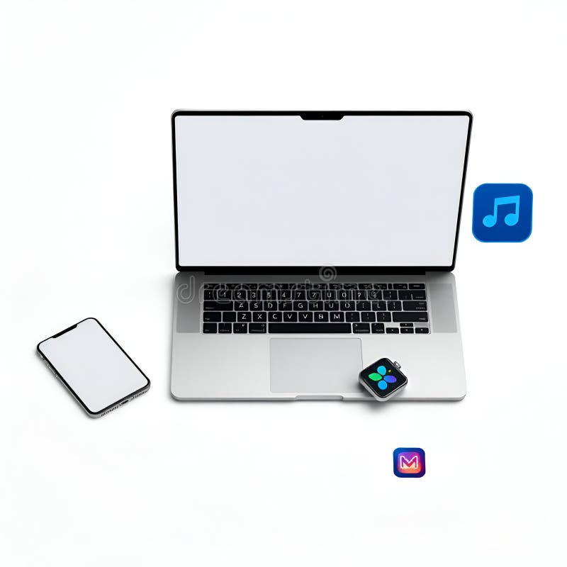 Digital device mockup set stock illustration. Illustration of isolated ...