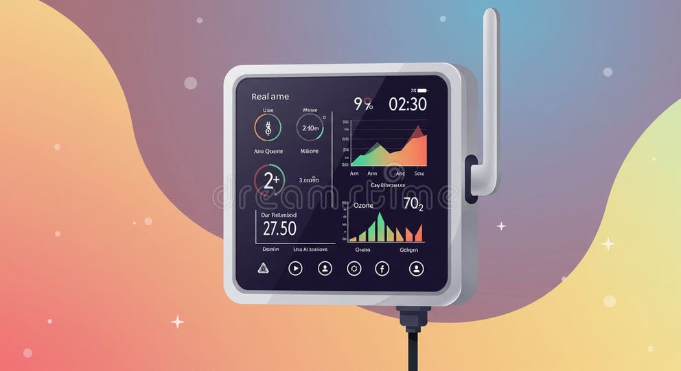 A Digital Device with a Modern Design Features a Screen Displaying ...