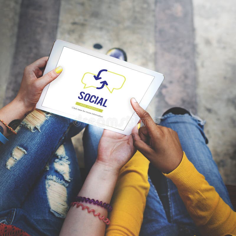 Digital Device Tablet Social Graphic Concept Stock Image - Image of ...