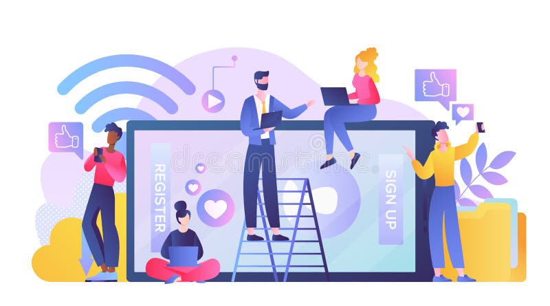 Digital device users stock vector. Illustration of technology - 260913704