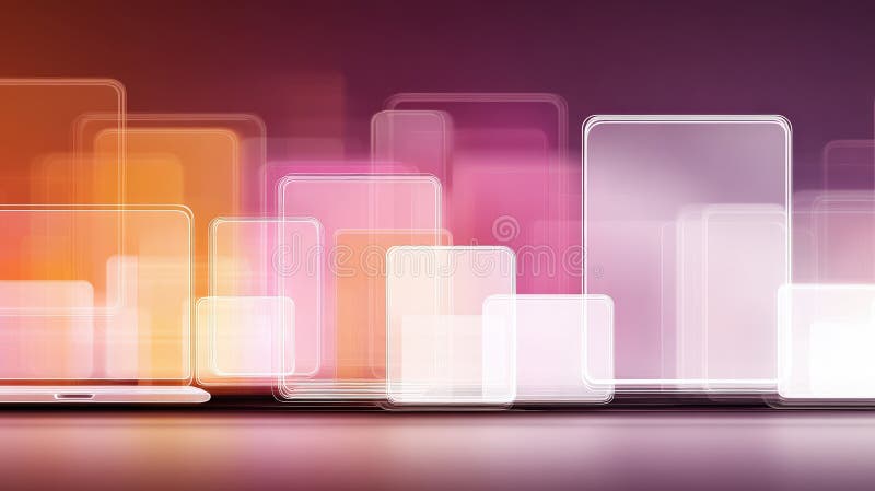 Digital Devices Abstract Background with Glowing Shapes Stock ...