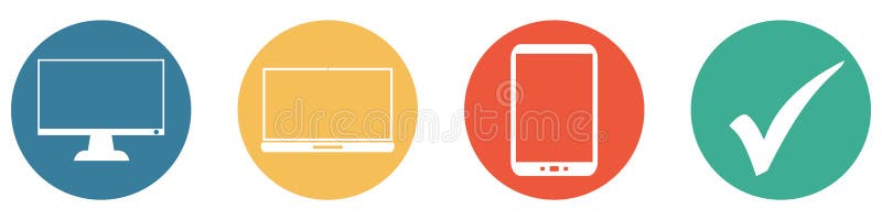Digital Devices Banner: Desktop Computer, Notebook and Smartphone Stock ...