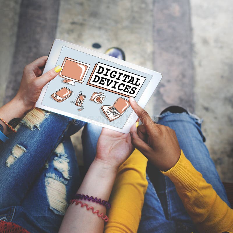 Digital Devices Electronics Connection Communication Concept Stock ...