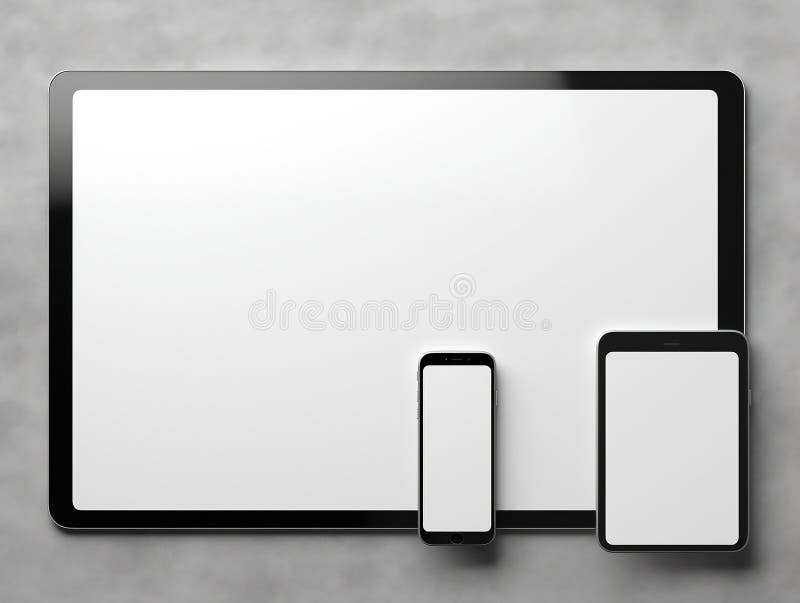 Digital Devices Screen Mockup Stock Illustration - Illustration of ...
