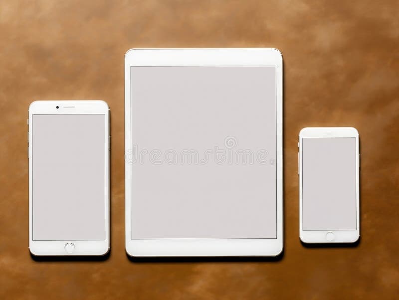 Digital Devices Screen Mockup Stock Illustration - Illustration of ...