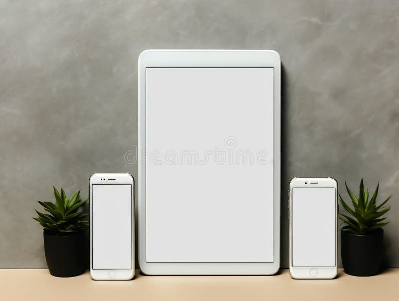 Digital Devices Screen Mockup Stock Illustration - Illustration of ...