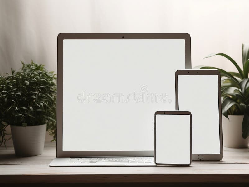 Digital Devices Screen Mockup Stock Illustration - Illustration of ...
