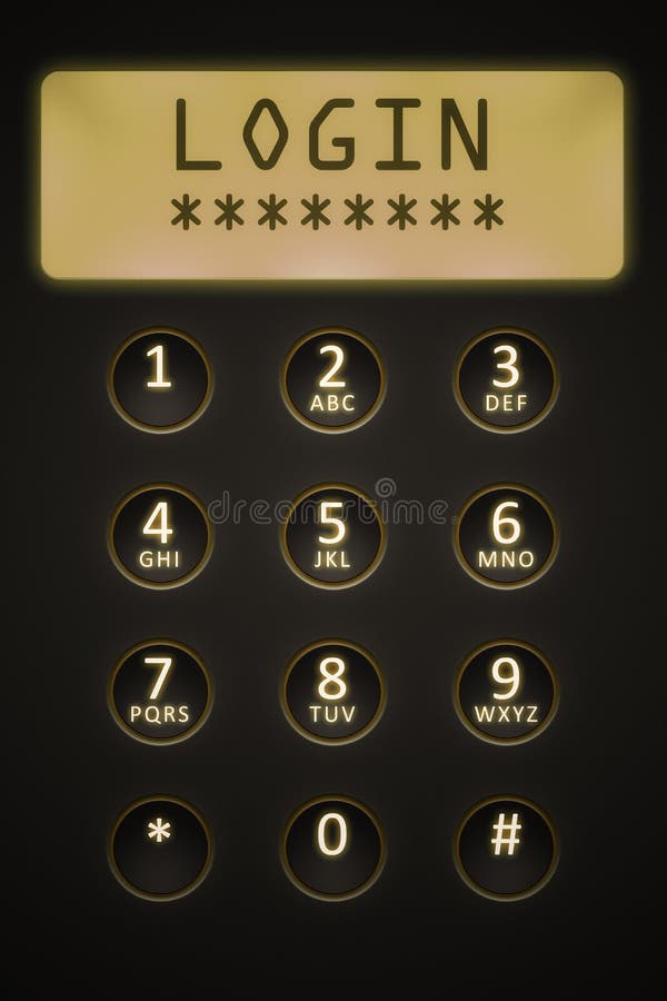 Digital Dial Plate of Security Lock or Telephone Keypad Vector Stock ...