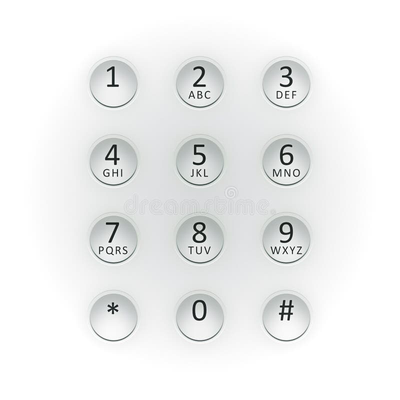 Digital Dial Plate of Security Lock or Telephone Keypad Vector Stock ...